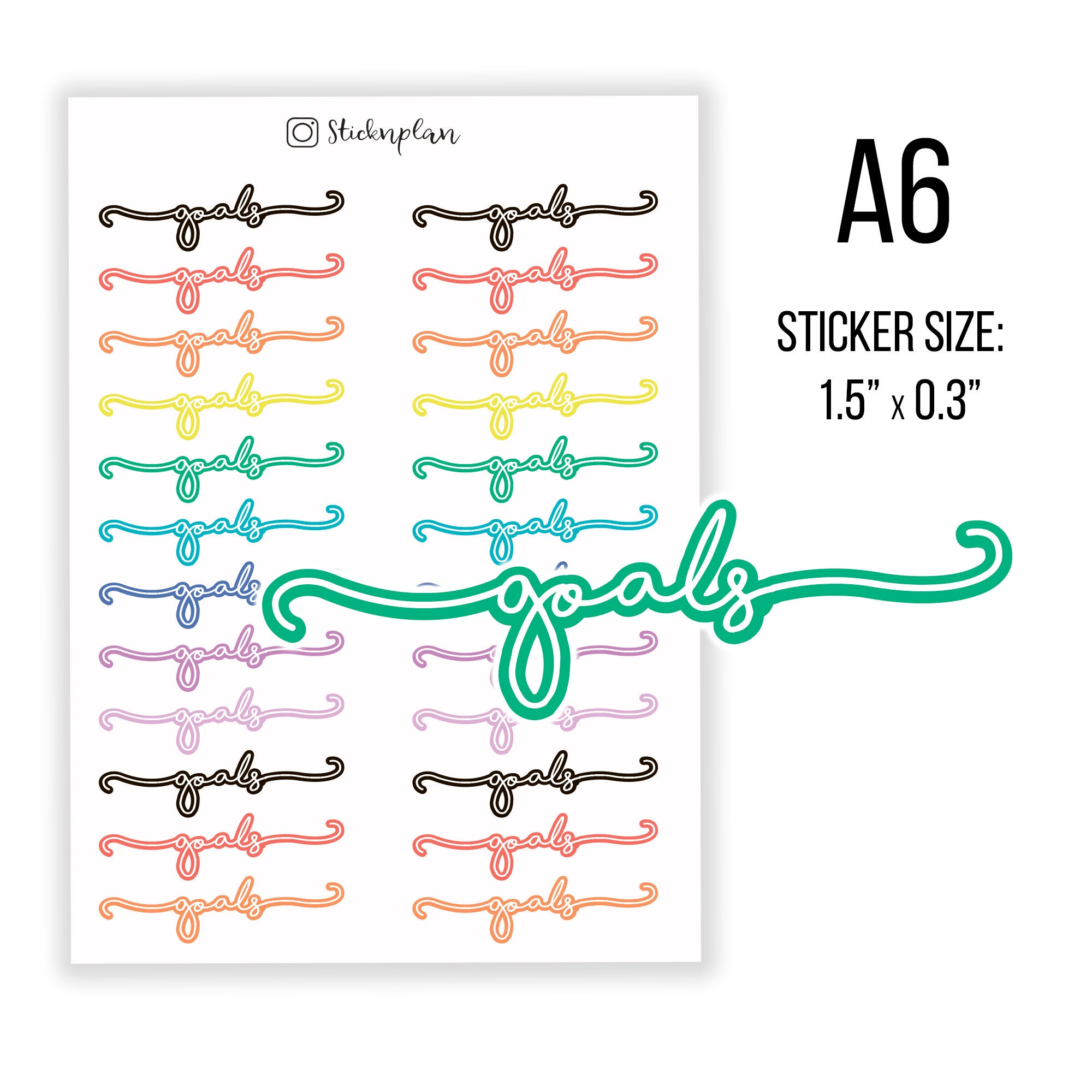 Goals Stickers Goal Reminder Stickers Bar Stickers Week | Etsy