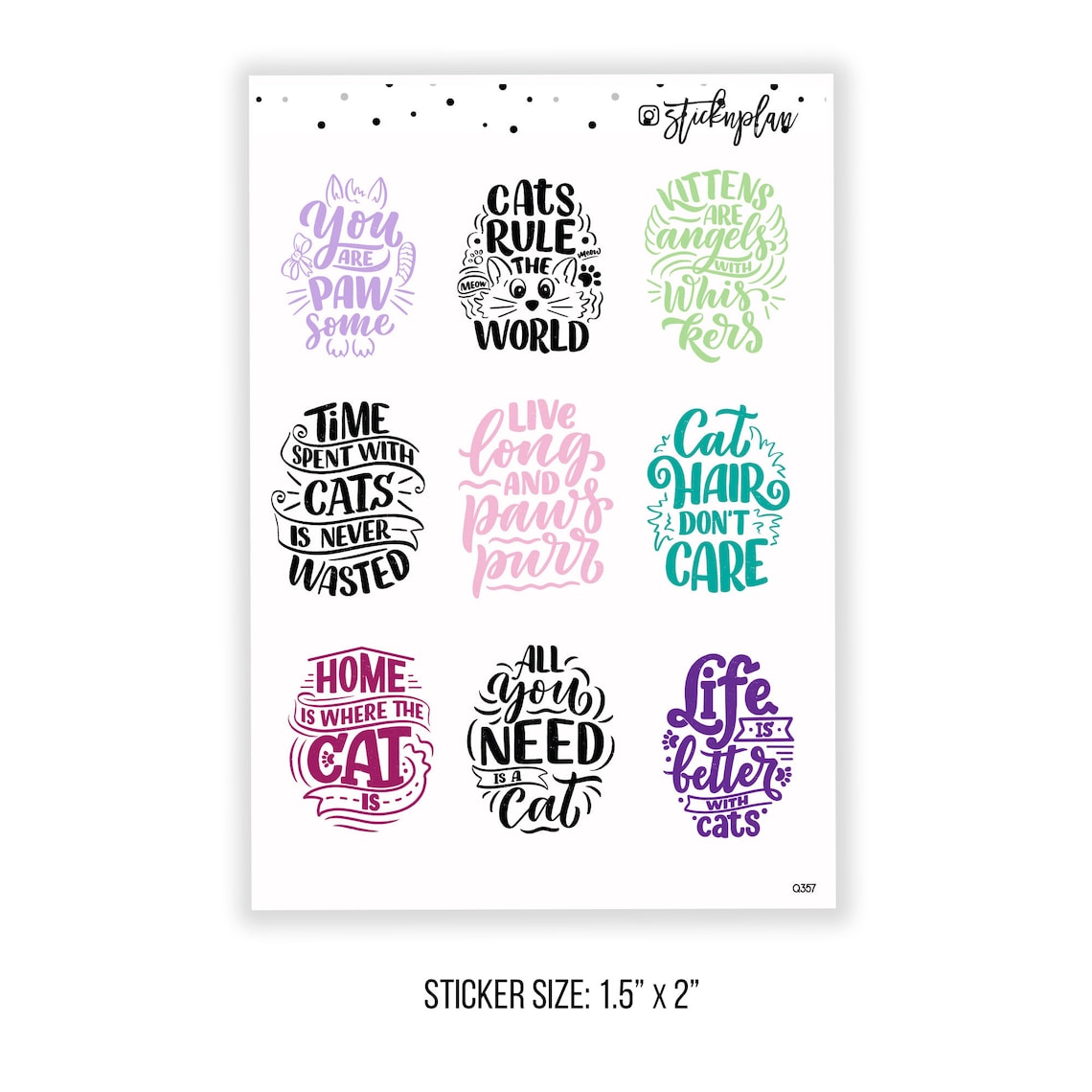 Funny Cute Cats Quotes Stickers Cats Stickers | Etsy