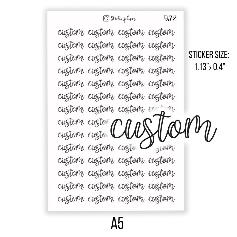 Outlined Custom Script Stickers Font Stickers Lettering | Etsy