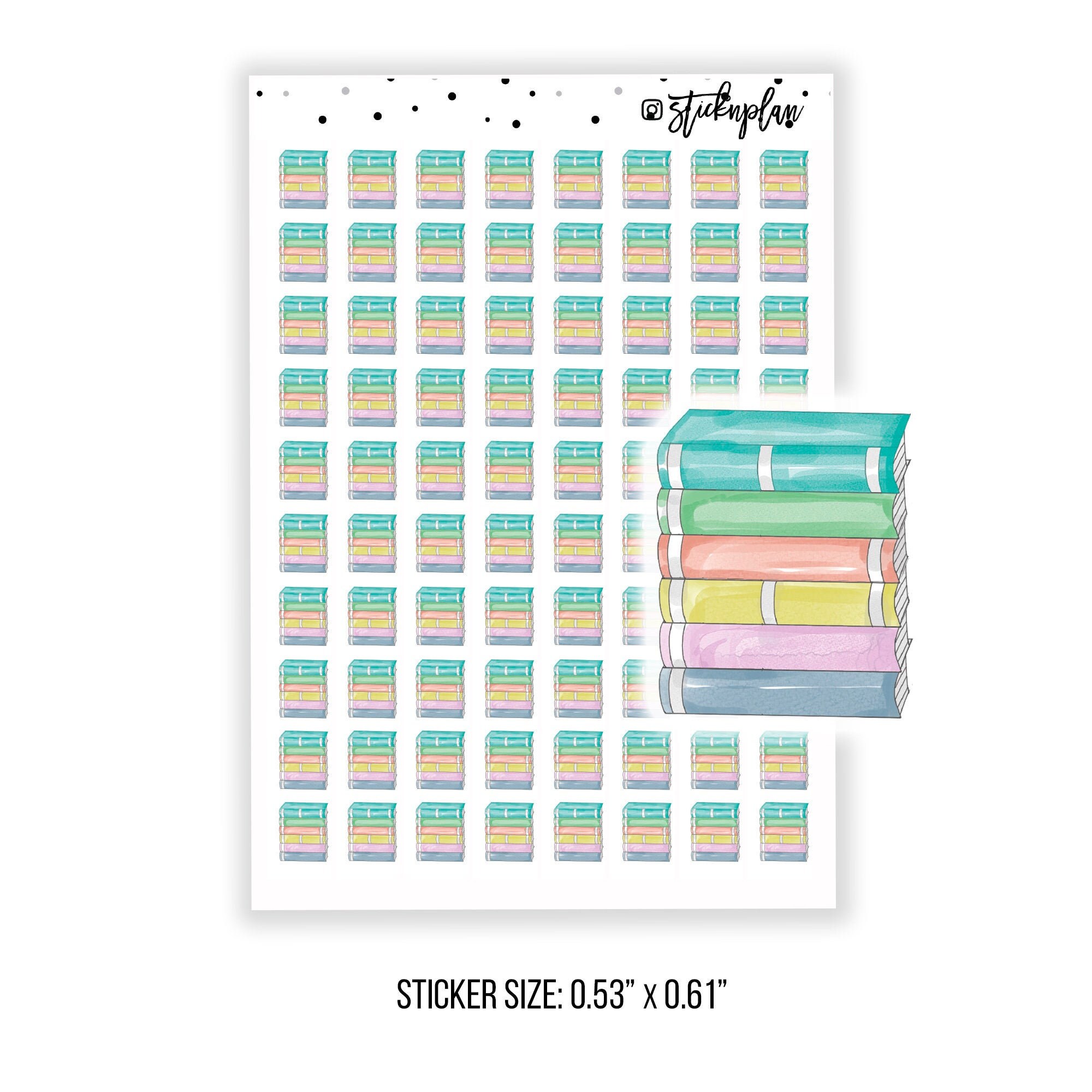 Stack of Books Planner Stickers Reading Now Stickers Book | Etsy