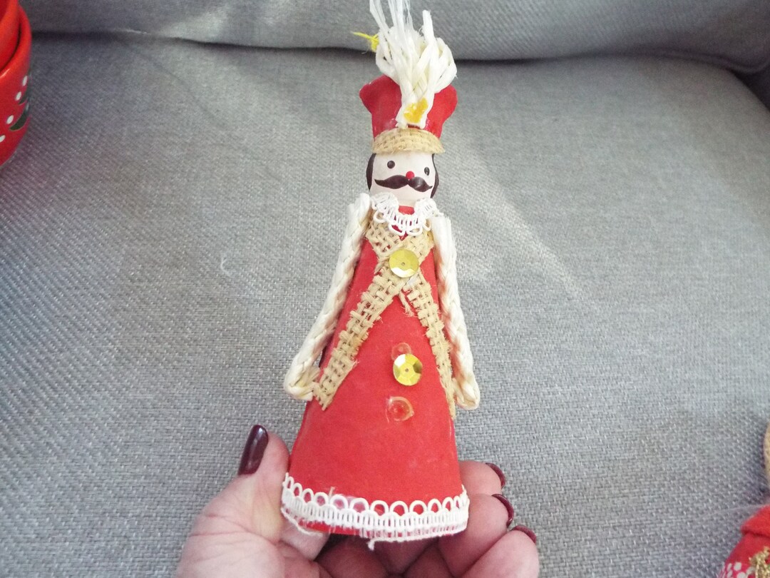 Paper Mache Red Toy Soldier Ornament Retro Japan 1969 Hand Made Kitschy ...