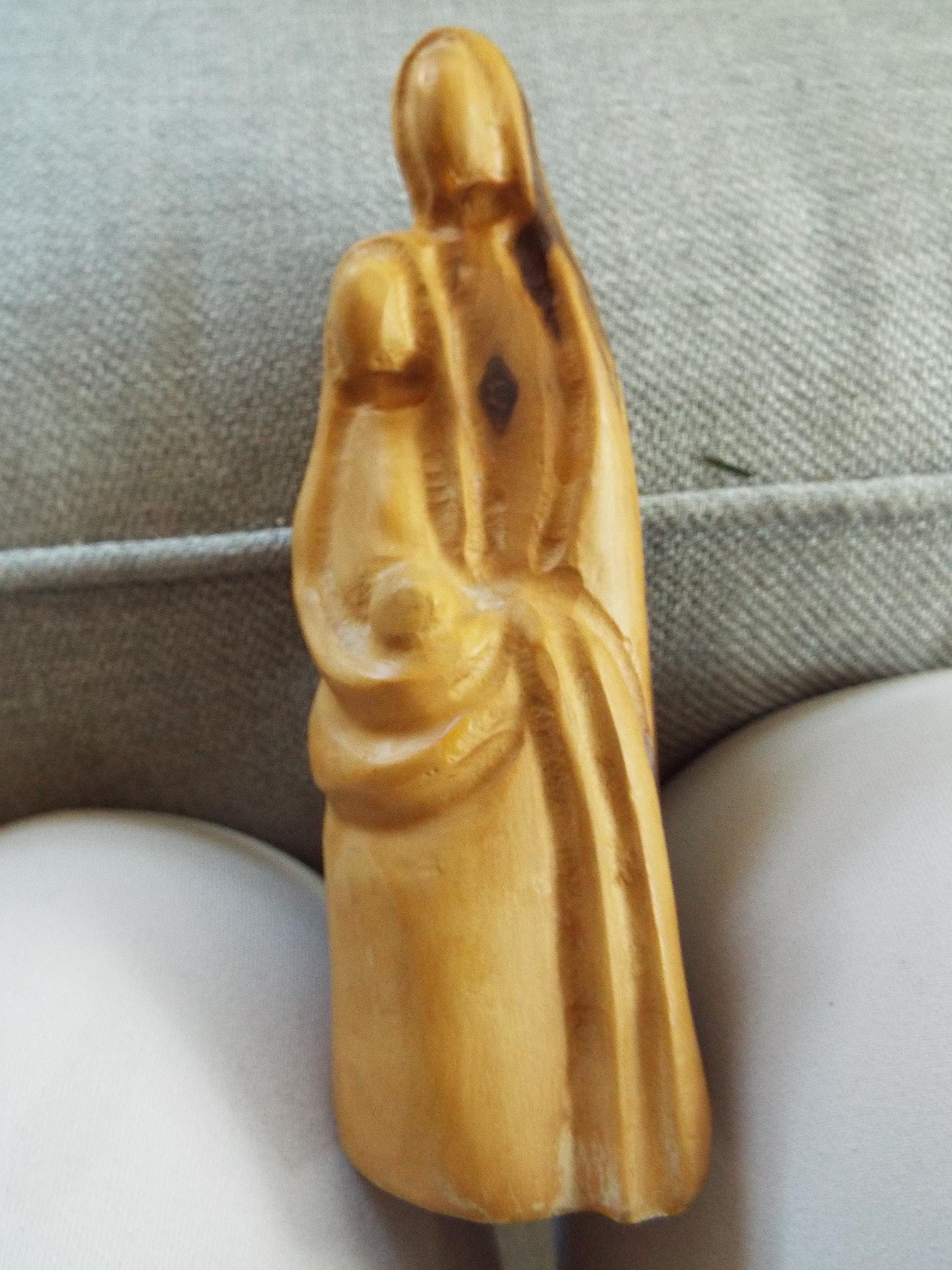 Olive Wood Nativity Manger Holy Land Relic Holy Family Figurine ...