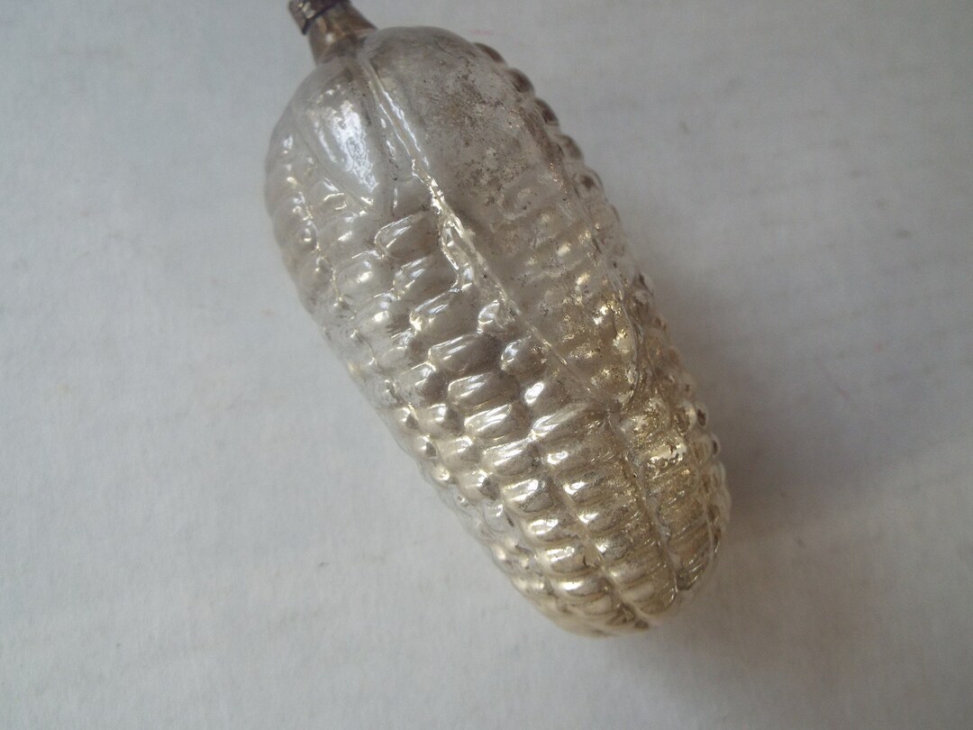 Antique German Mercury Glass Corn Cob Bumpy Christmas Ornament 4" Long ...