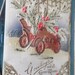 Antique 1910 Embossed Christmas Card Roadster Car Holly Gold Glitter Gesso Framed - Etsy