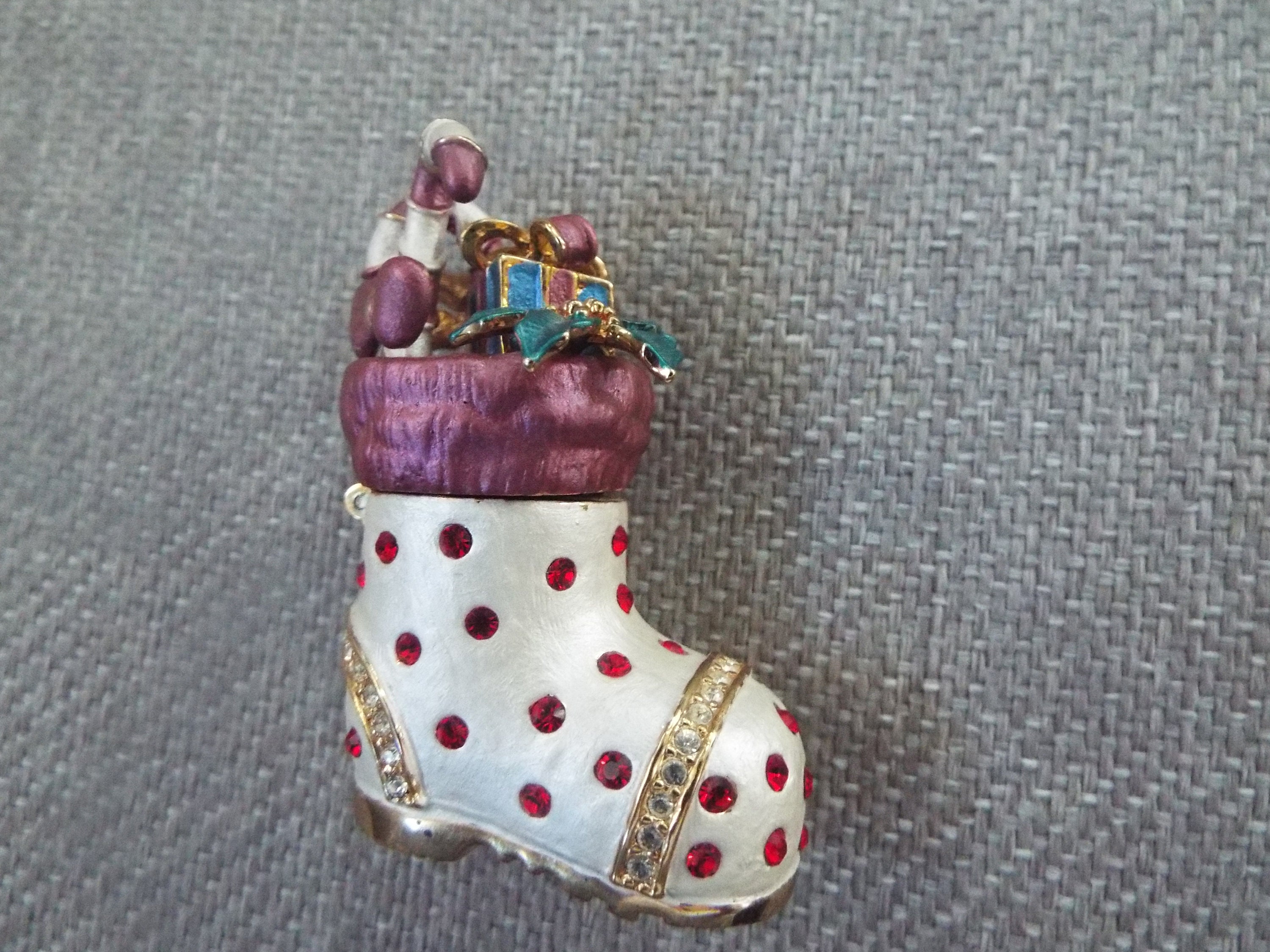Ruccini Enamel Trinket Box Swarovski Crystal Hinged Christmas - Etsy
