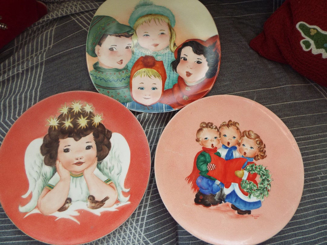 1 of 3 Signed Plates 10" Vintage Retro Kitschy 1950s Hand Painted ...