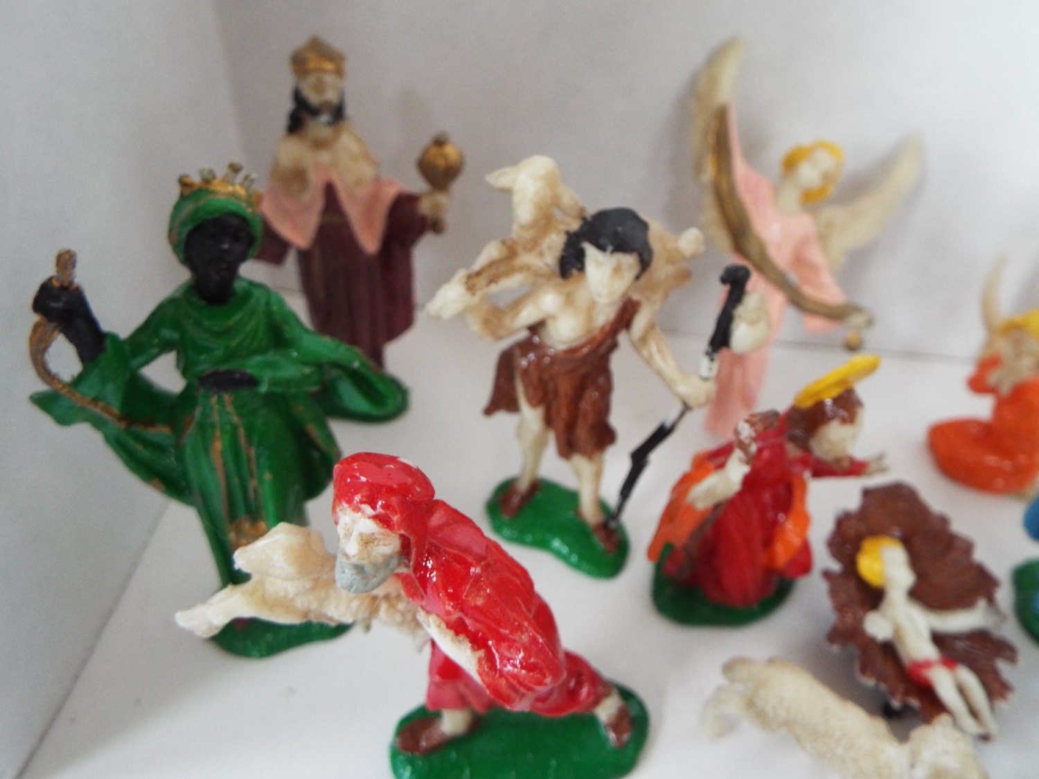 20 Pieces Hard Plastic Painted Nativity Figures Set Scene - Etsy