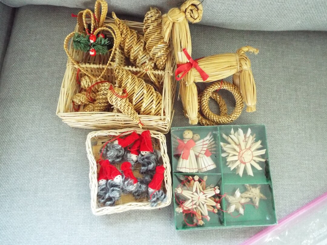 Lot of 34 Swedish Danish Scandinavian Straw Christmas Ornaments in 3 ...