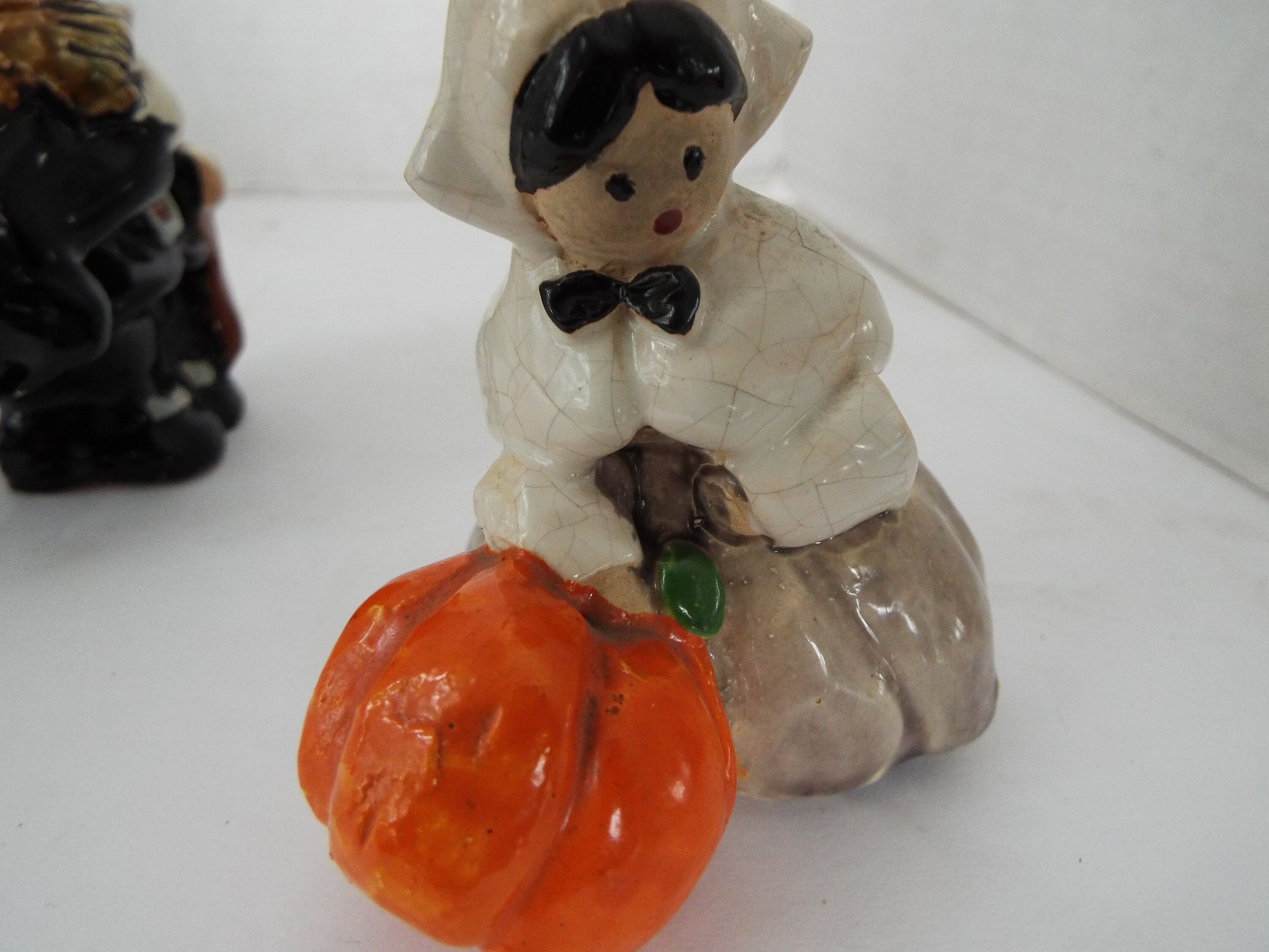 Thanksgiving Pilgrim Clay Miniature Figurines Hand Sculpted Hand ...