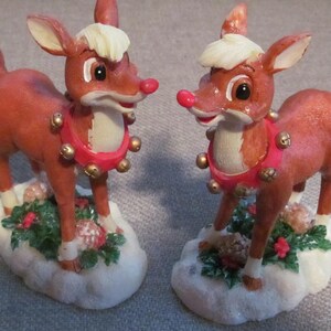 Set of 2 Reindeer From the Rudolph Co. Red Nose Reindeer Resin ...