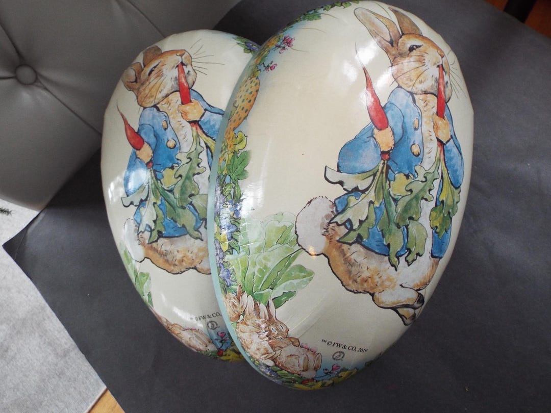 Hugh 14" Large Paper Mâché Peter Rabbit Easter Egg Container Nestler ...