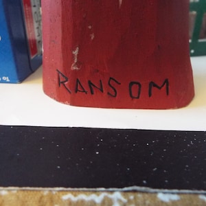 Ron Ransom Original Wood Folk Art Red Angel Christmas Hand Carved ...