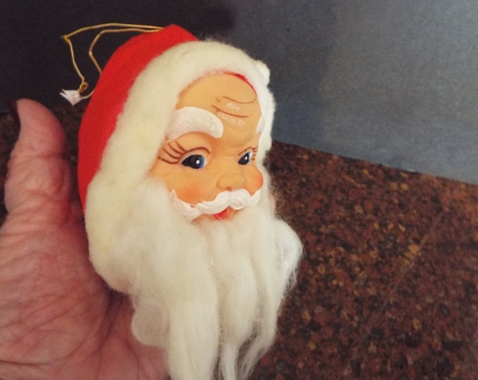 1950s 60s Rubber Santa Face Head Ornament Kitsch Size 5" - Etsy
