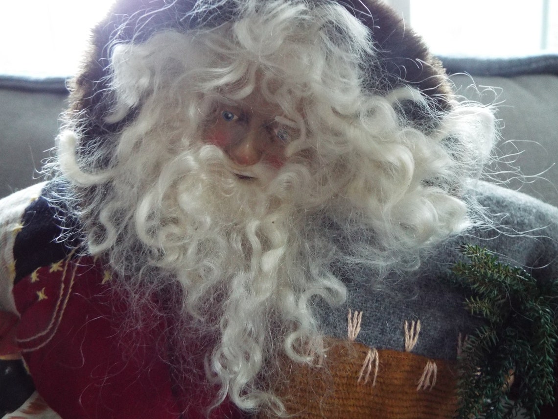 Dee Gann Folk Art Santa Doll Ye Old Santa Maker 17" Father Christmas ...