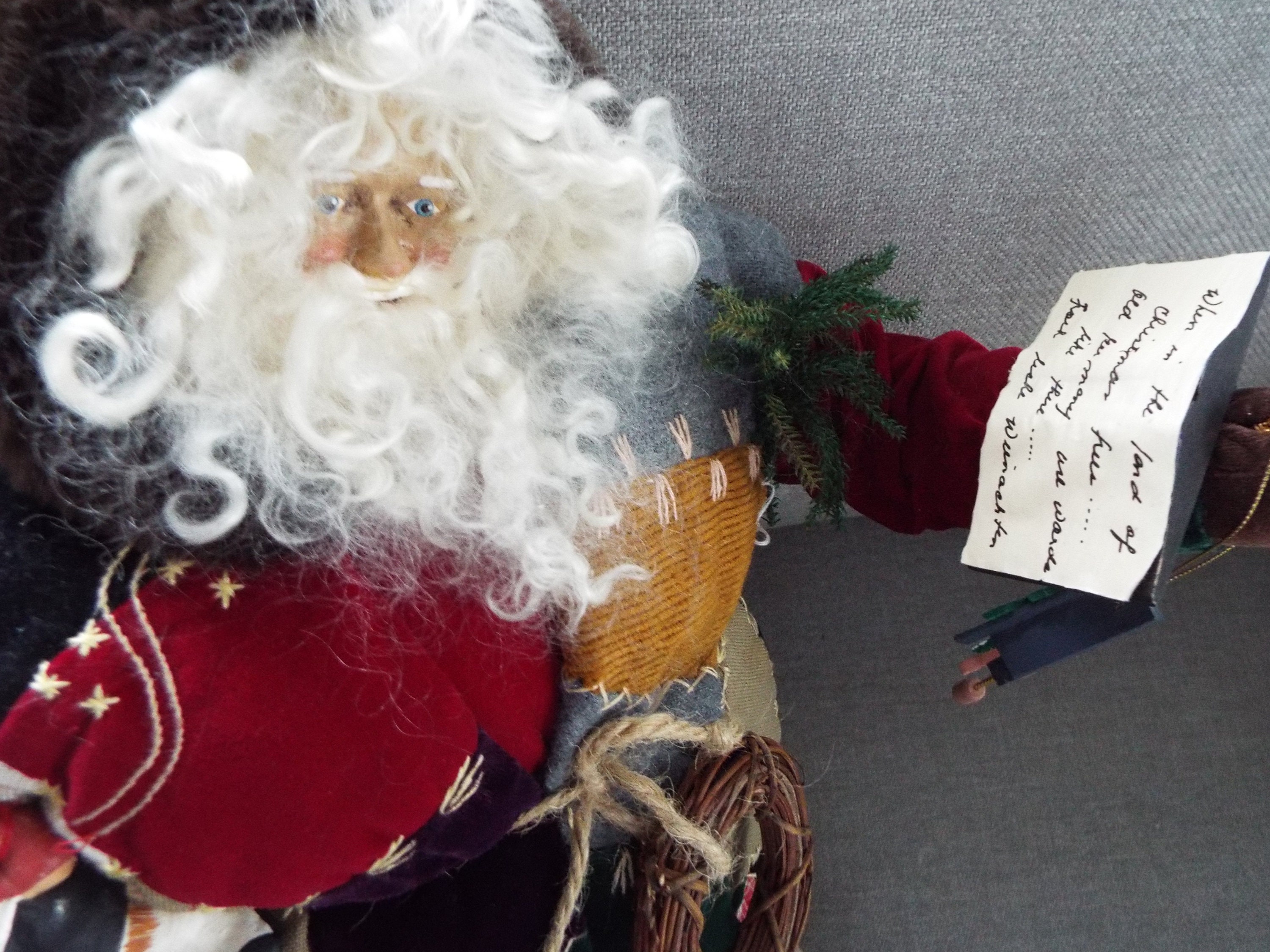 Dee Gann Folk Art Santa Doll Ye Old Santa Maker 17" Father Christmas ...