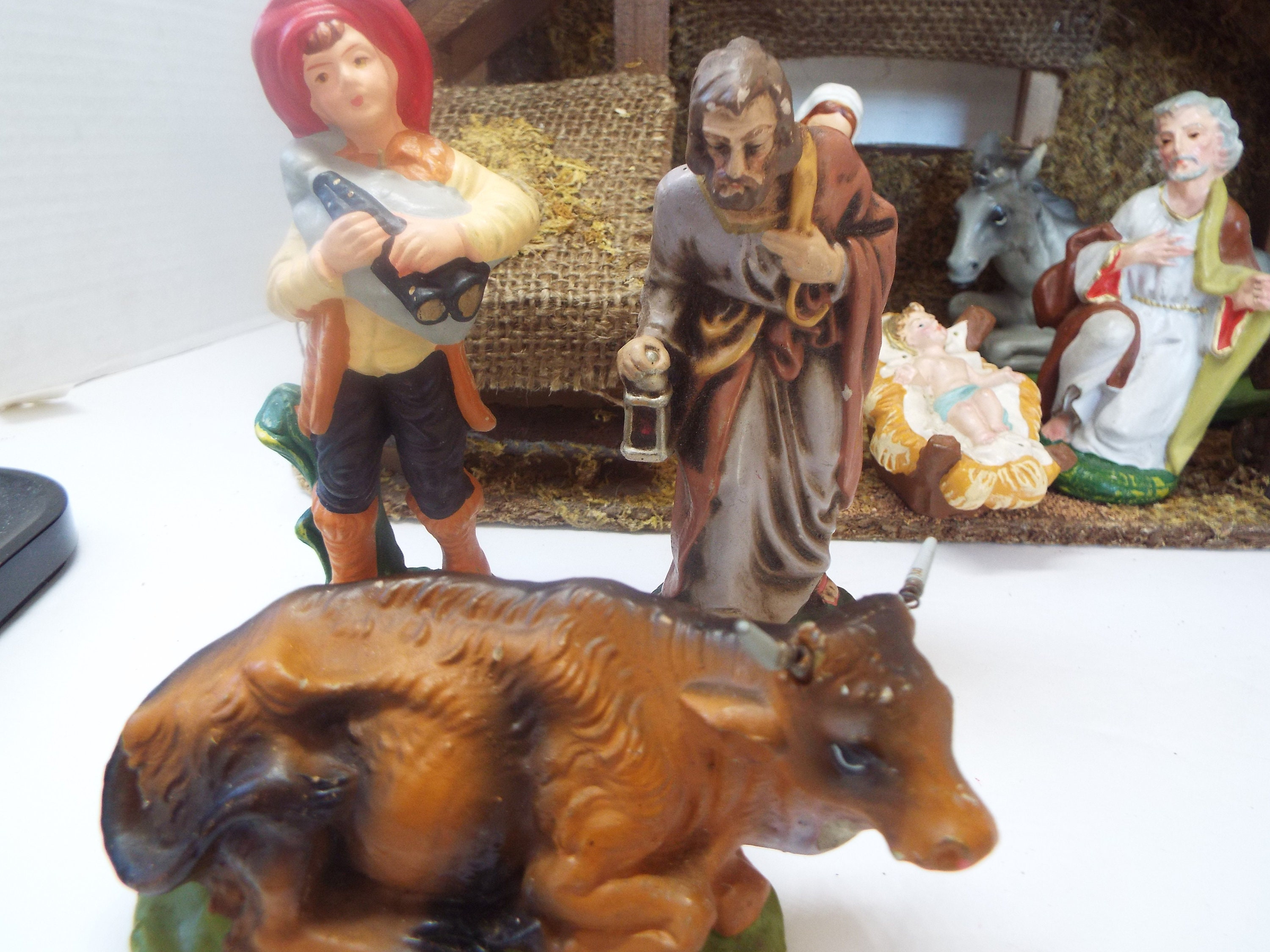 Animal Nativity Scene 2 Hand-Painted Cows For Nativity Scene ...