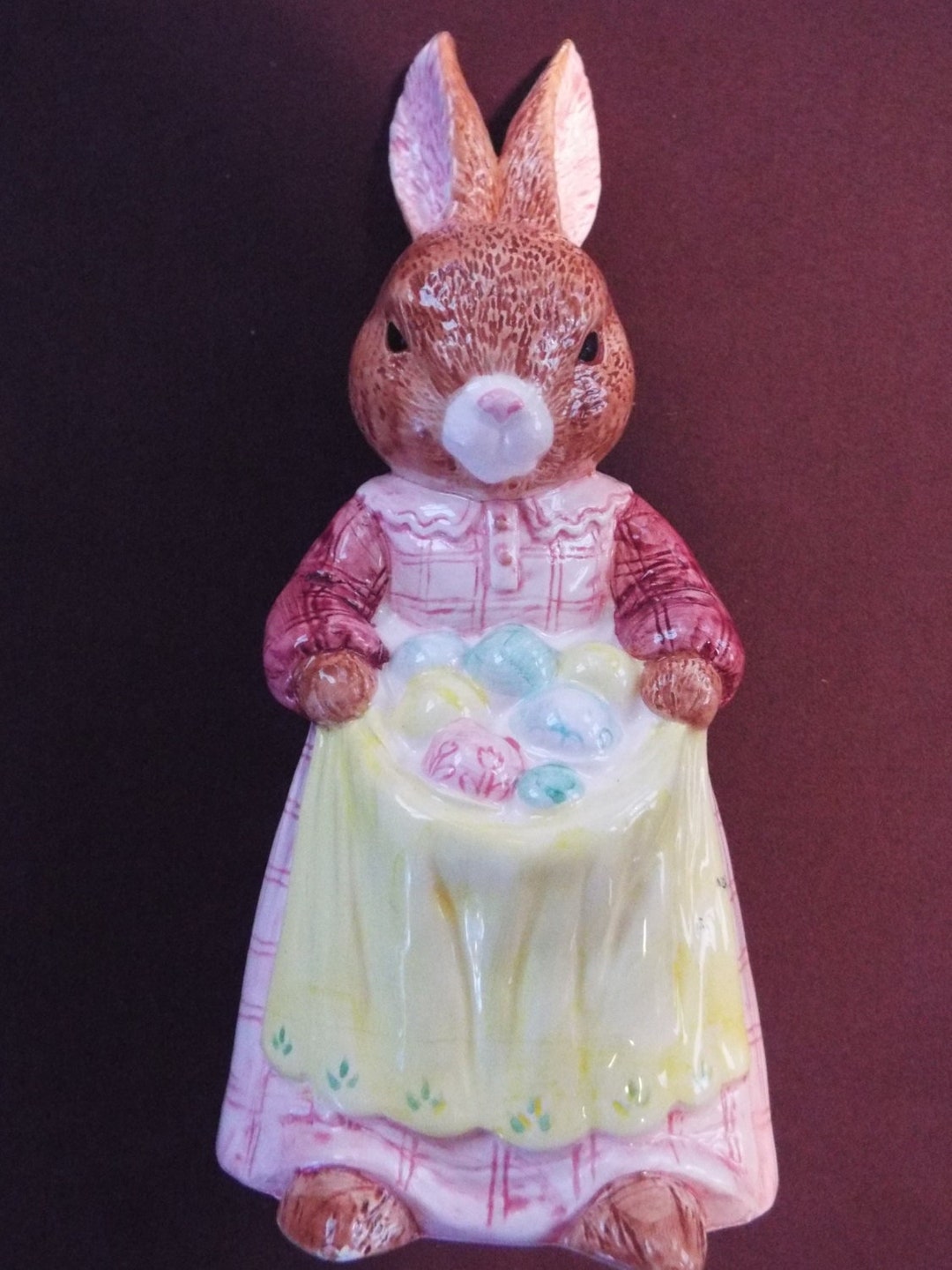 10" Tall Porcelain Easter Music Box Rabbit Figurine Bunny Music Box ...