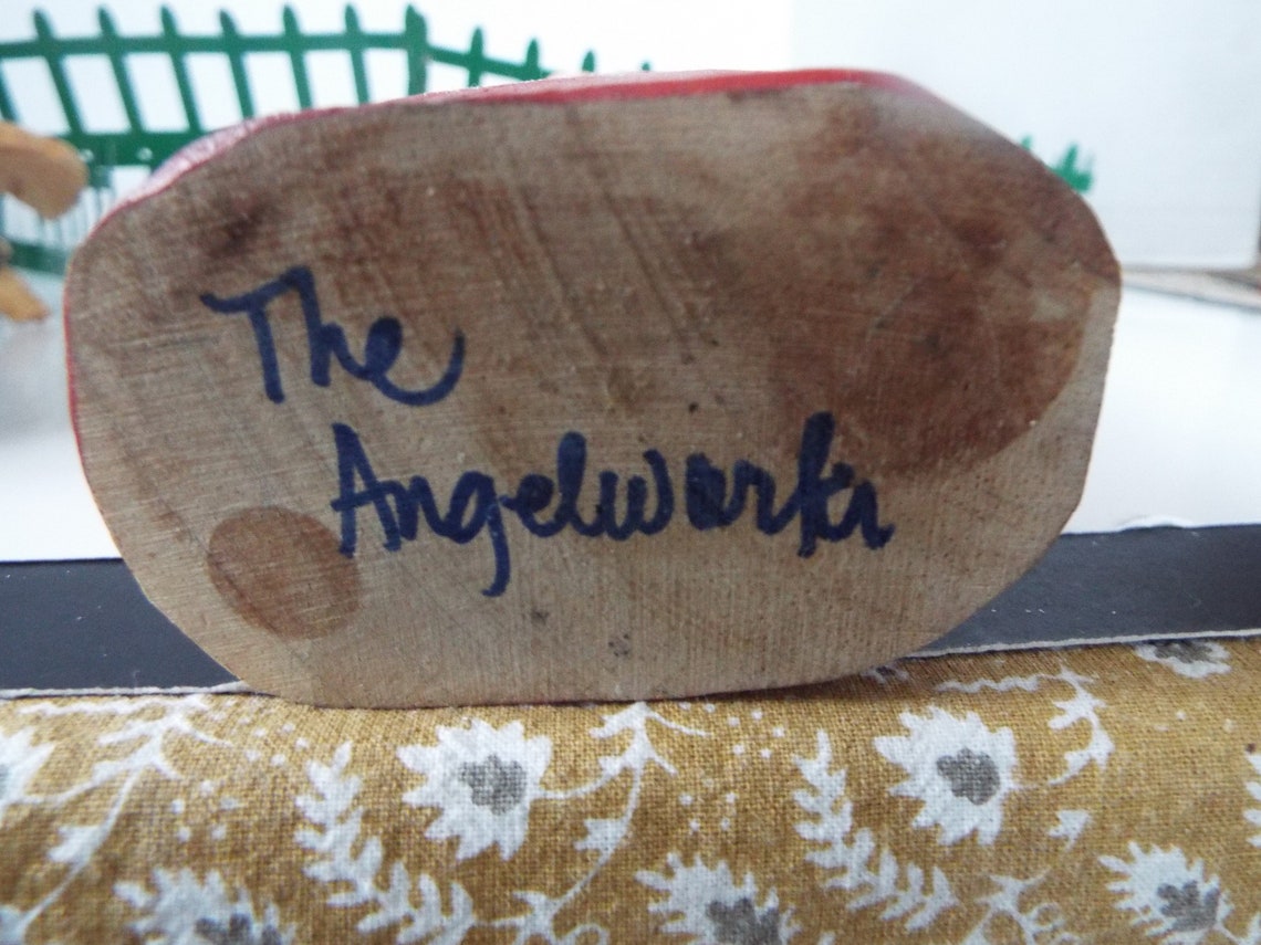 Ron Ransom Original Wood Folk Art Red Angel Christmas Hand - Etsy