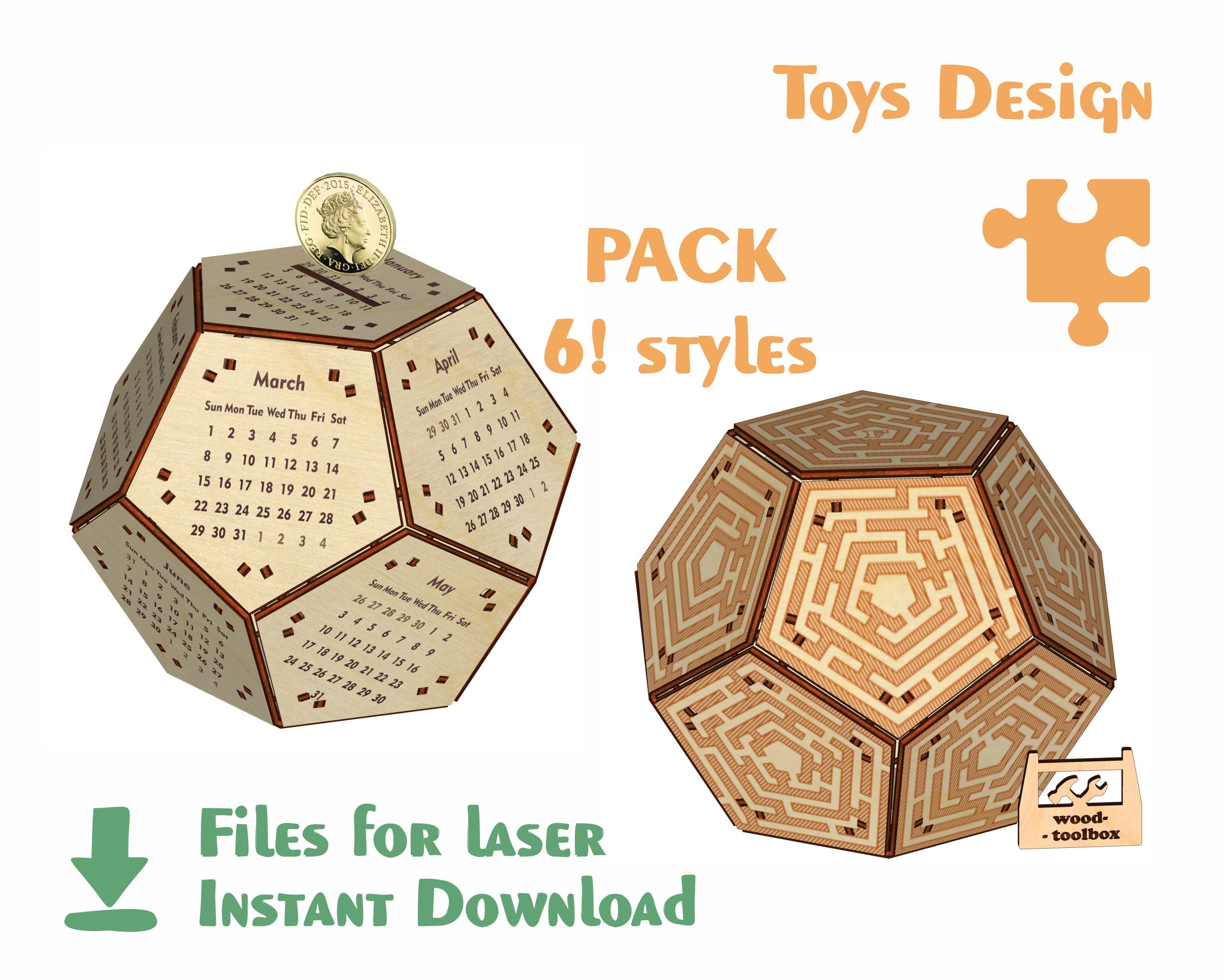 Dodecahedron 6 versions Digital files SVG DXF CDR. | Etsy