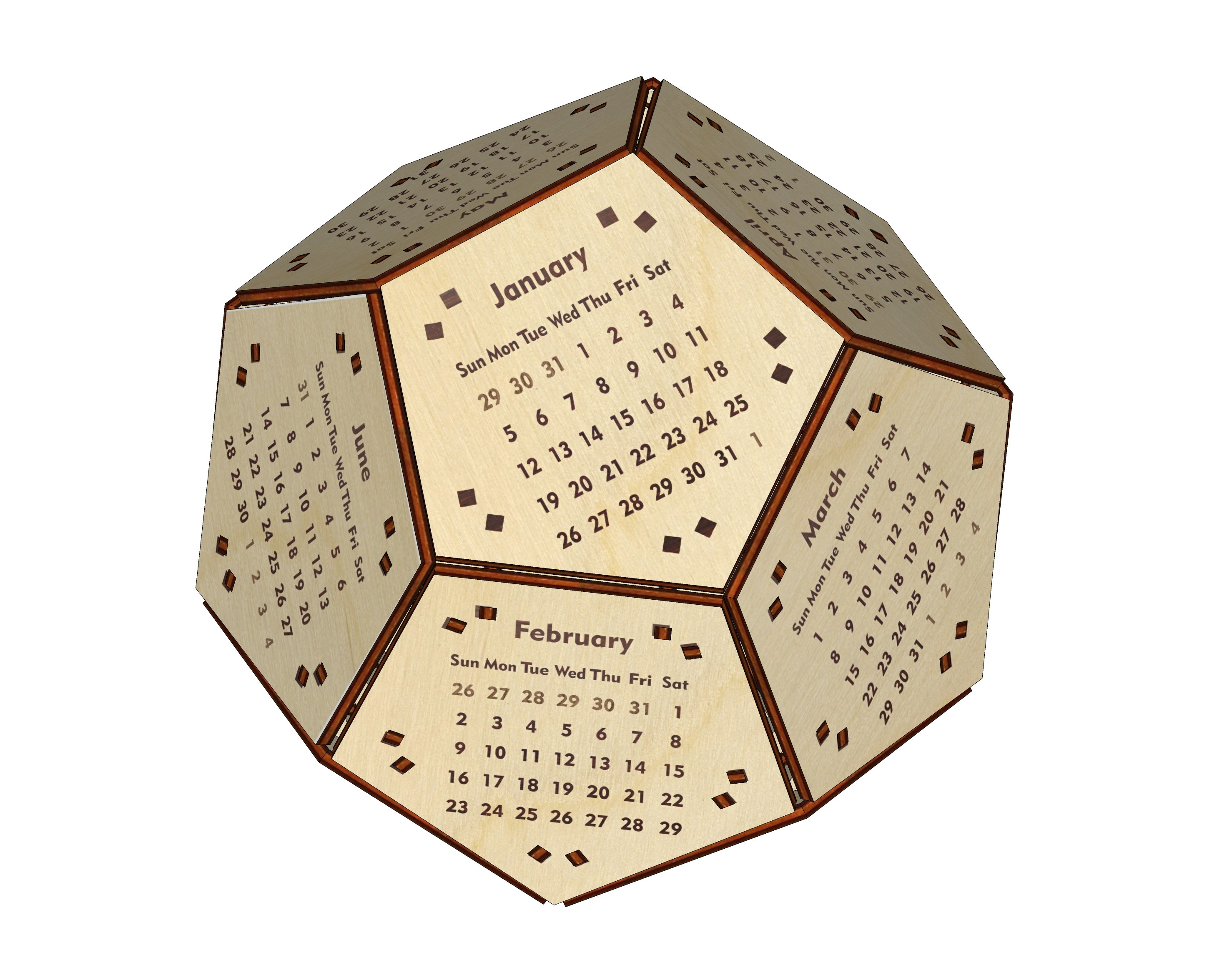 Dodecahedron 6 versions Digital files SVG DXF CDR. | Etsy