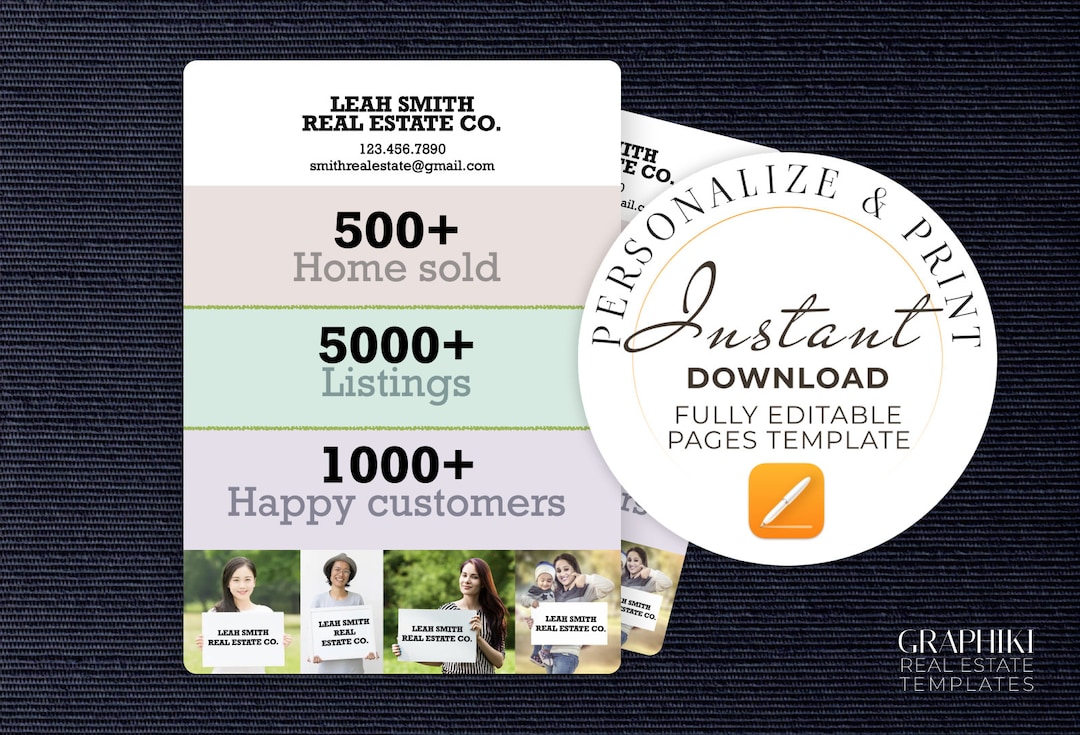 Real Estate KPI Flyer, Realtor KPI Card, Template for Realtor, Premium ...