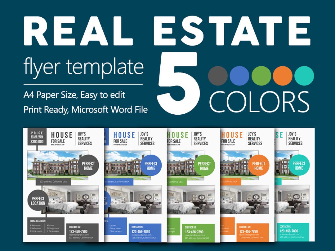 Premium Real Estate Flyers | Microsoft Word Easy to Edit Files | 5 ...