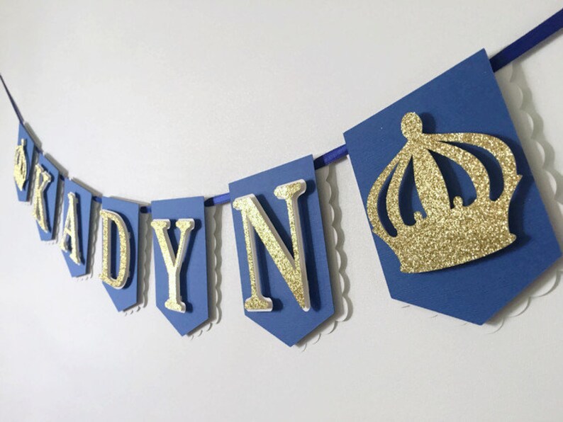 Custom Prince Name Banner with Crowns. Prince Name Birthday. | Etsy