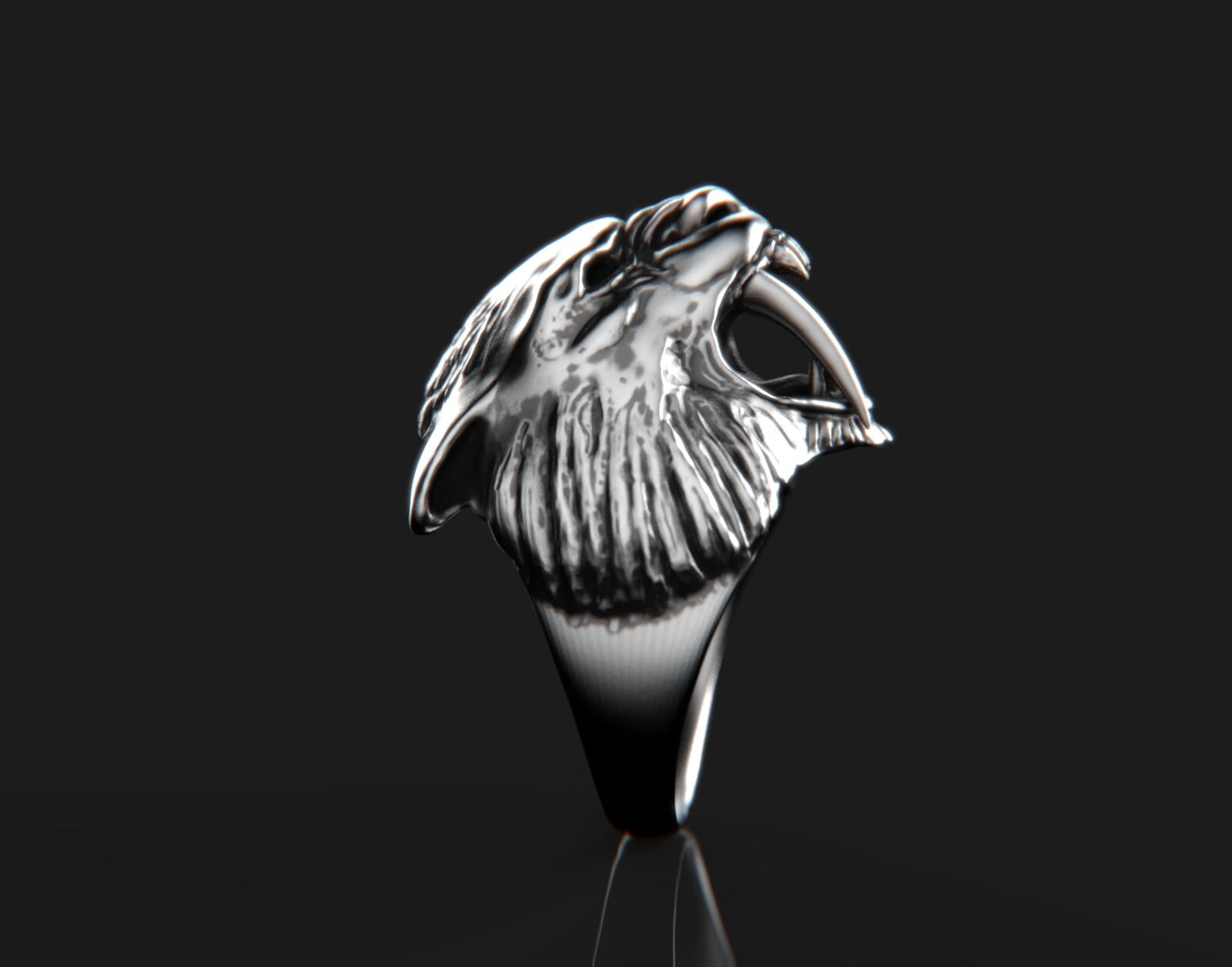 Ring / Sabertooth Tiger Ring Lost-wax Casting - Etsy