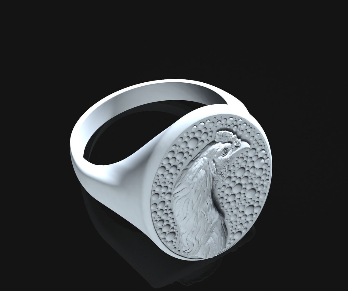 Rooster Coq Ring Signet 3d File Jewelry Lost-wax Casting - Etsy