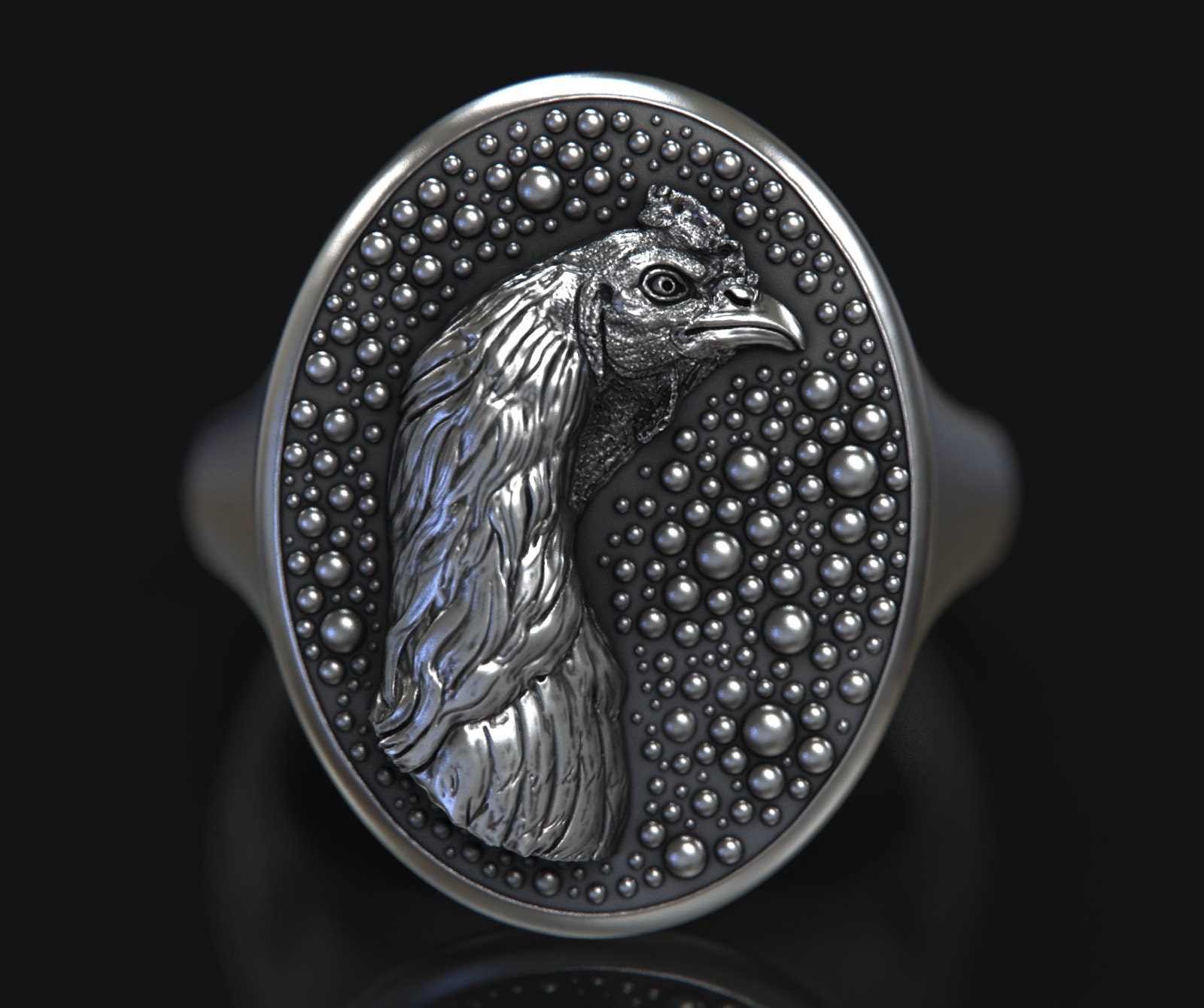 Rooster Coq Ring Signet 3d File Jewelry Lost-wax Casting - Etsy