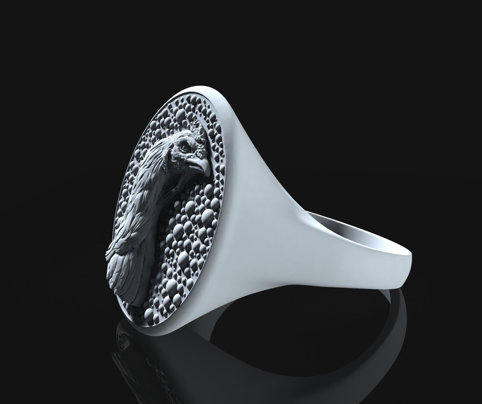 Rooster Coq Ring Signet 3d File Jewelry Lost-wax Casting - Etsy