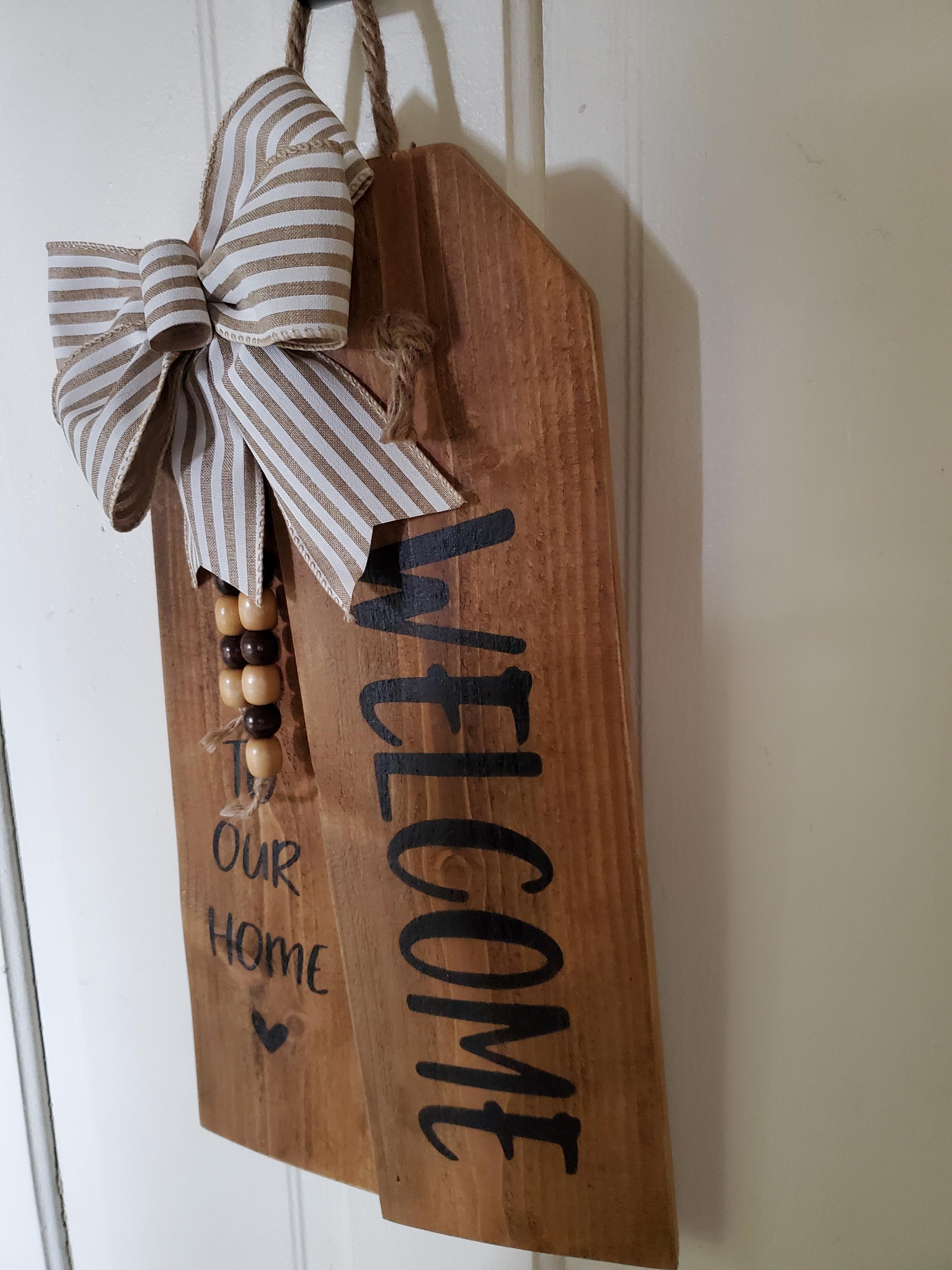 Welcome to Our Home Door Tag, Front Door Decor, Door Tag, Door Hanger ...