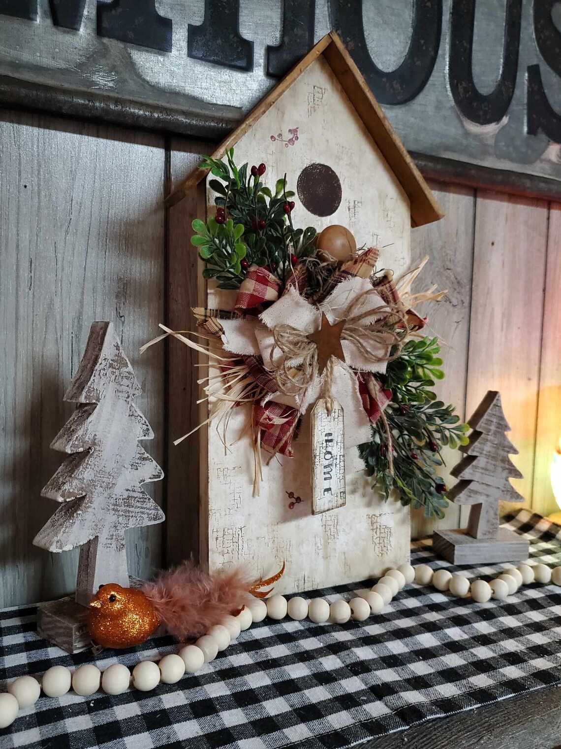 Primitive Birdhouse primitive Wall Decor-birdhouse Wall Decor Rustic ...