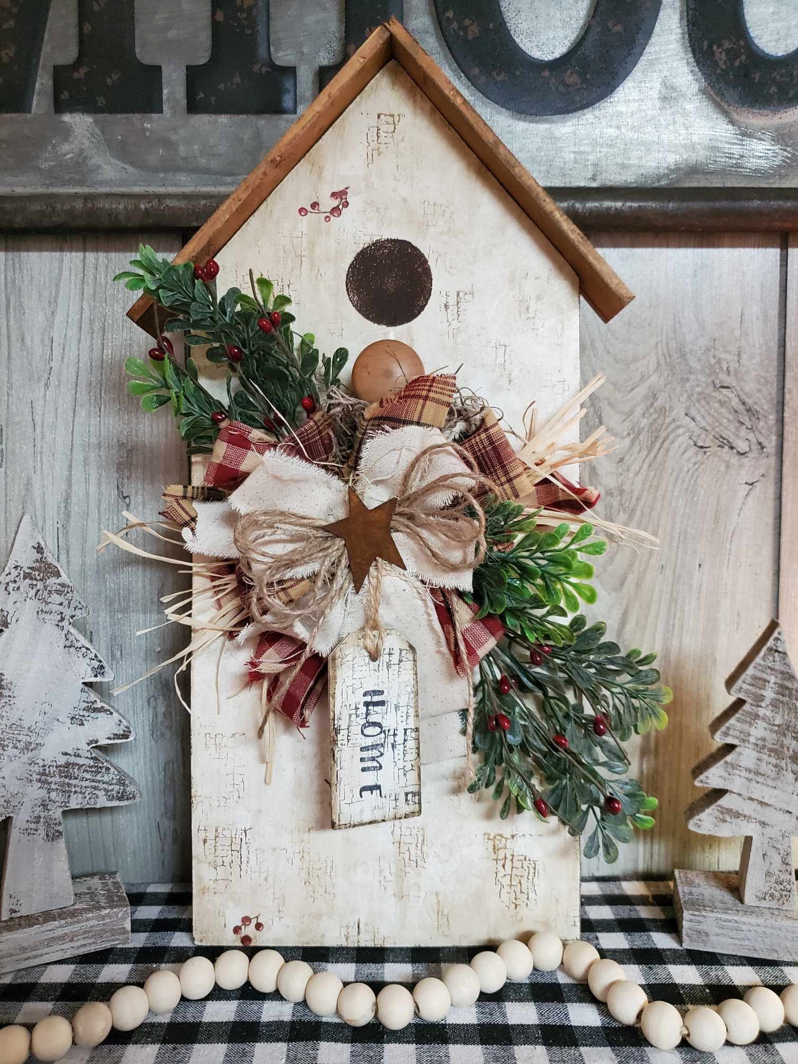 Primitive Birdhouse primitive Wall Decor-birdhouse Wall Decor Rustic ...