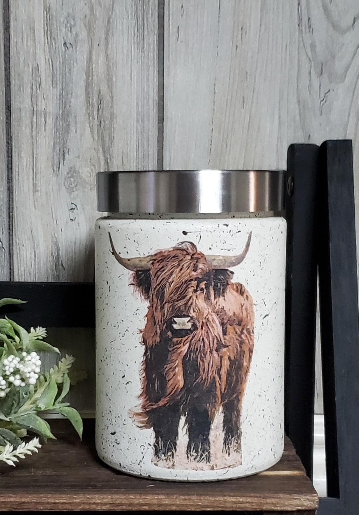 Highland Cow Canister Jar: Kitchen Utensil and Bathroom Decor ...