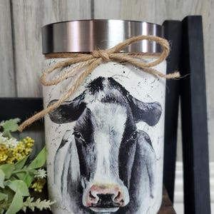 Farmhouse Cow Jar / Canister, Holstein Cow Jar, Cow Decor, Decopodged ...