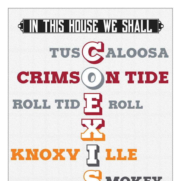 Alabama Tennessee House Divided - Etsy