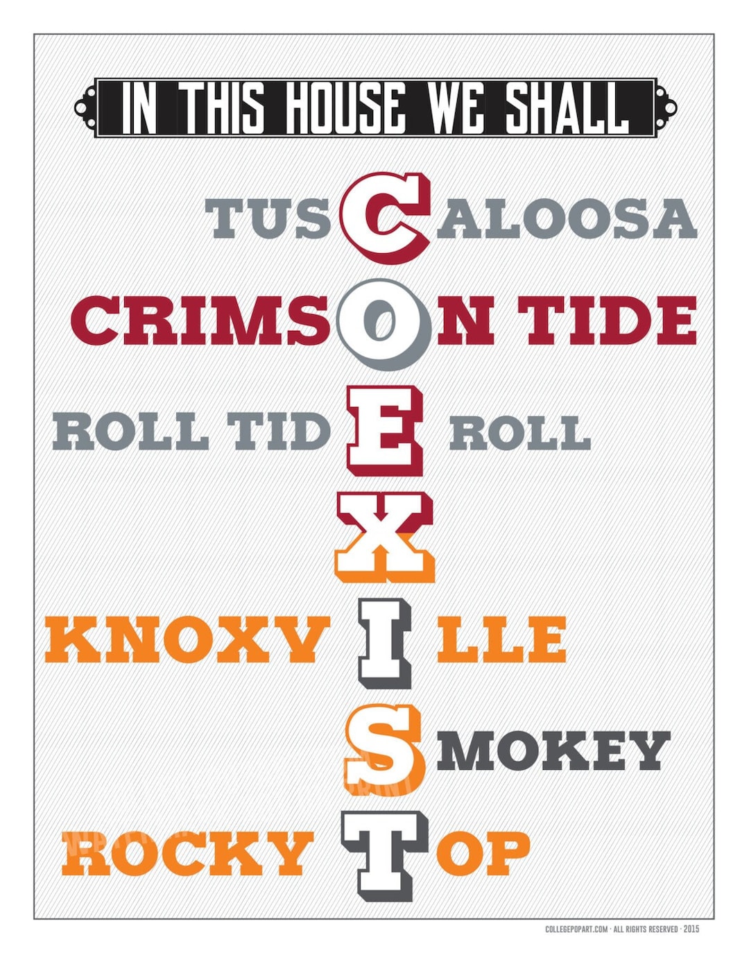 House Divided Alabama Crimson Tide - Tennessee Volunteers | "in This ...