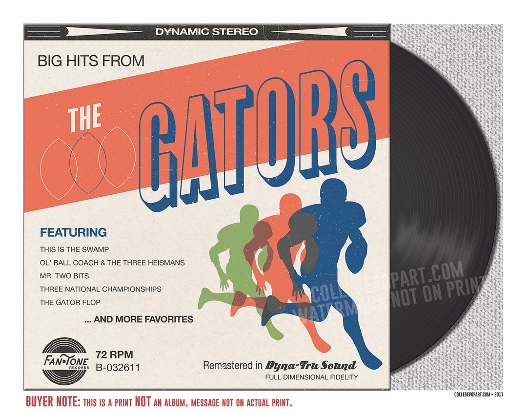 Florida Gators "greatest Hits" Graphic Print | Retro Art Print Inspired ...