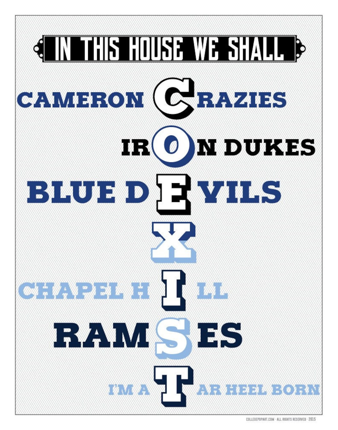 House Divided Duke Blue Devils - North Carolina Tar Heels | "in This ...