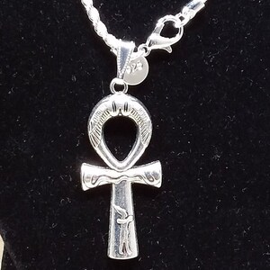 Large Silver Ankh Pendant Necklace Silver Ankh Necklace Egyptian ...