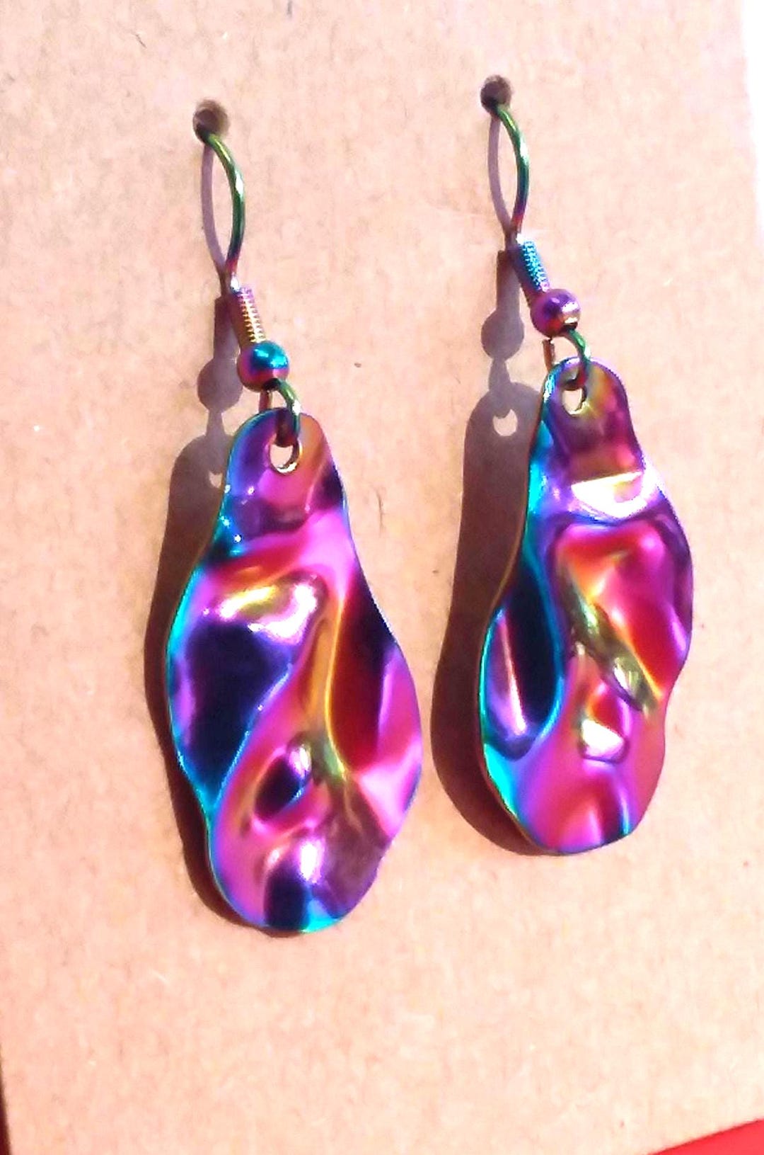 Rainbow Titanium Dangle Earrings by the Healing Gypsy * Iridescent ...