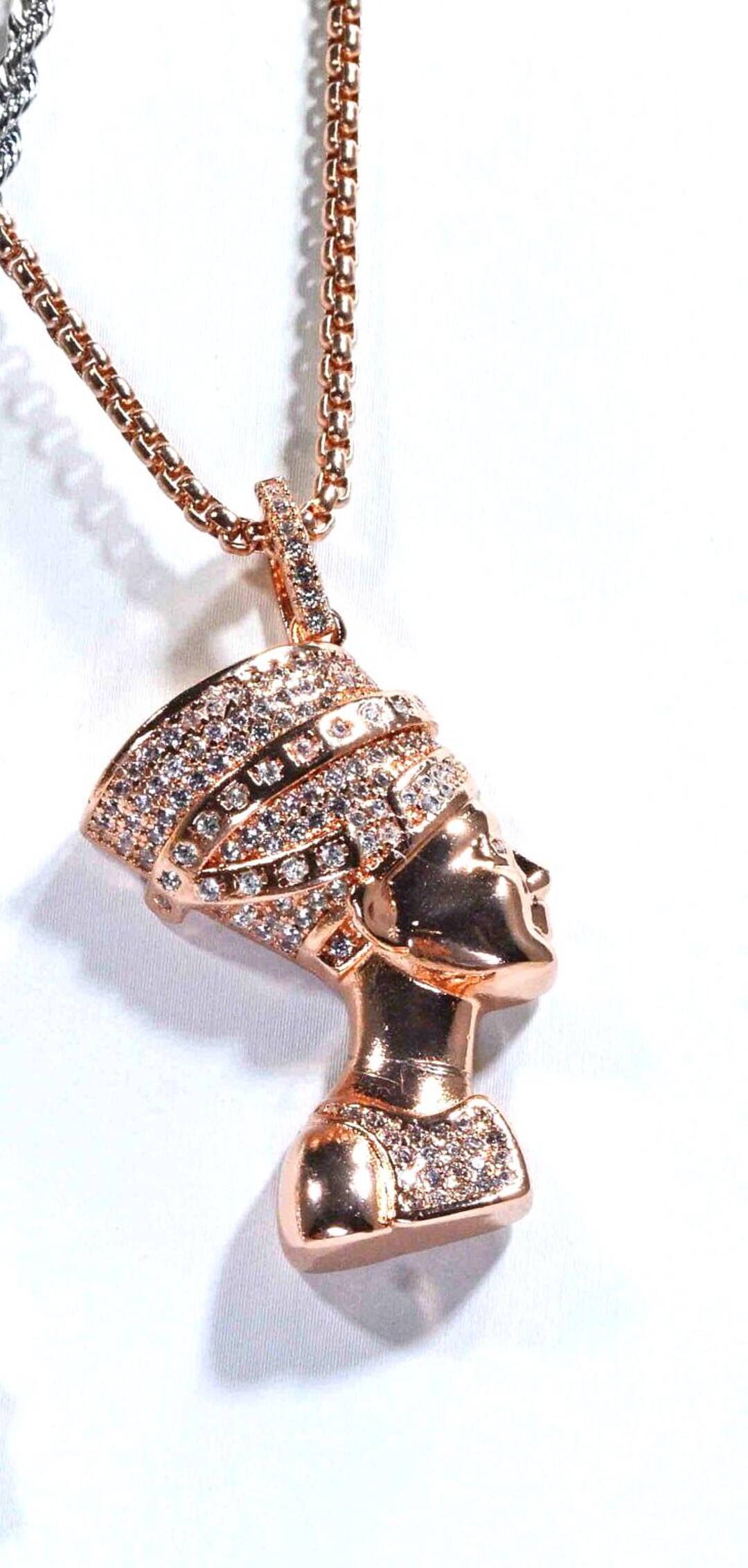 Micro-pave Rose Gold Queen Nefertiti Necklace by the Healing Gypsy ...