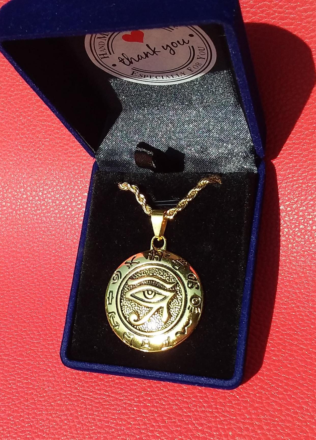 Large EYE of HORUS Medallion on a 2 Mm Gold Rope Chain by the Healing ...