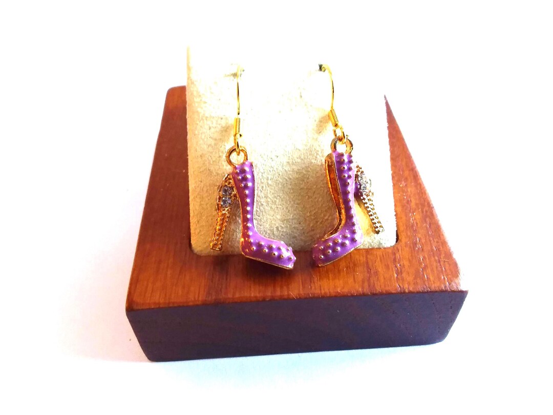 Plum Stiletto High Heel Earrings by the Healing Gypsy* Minimalist Shoe ...