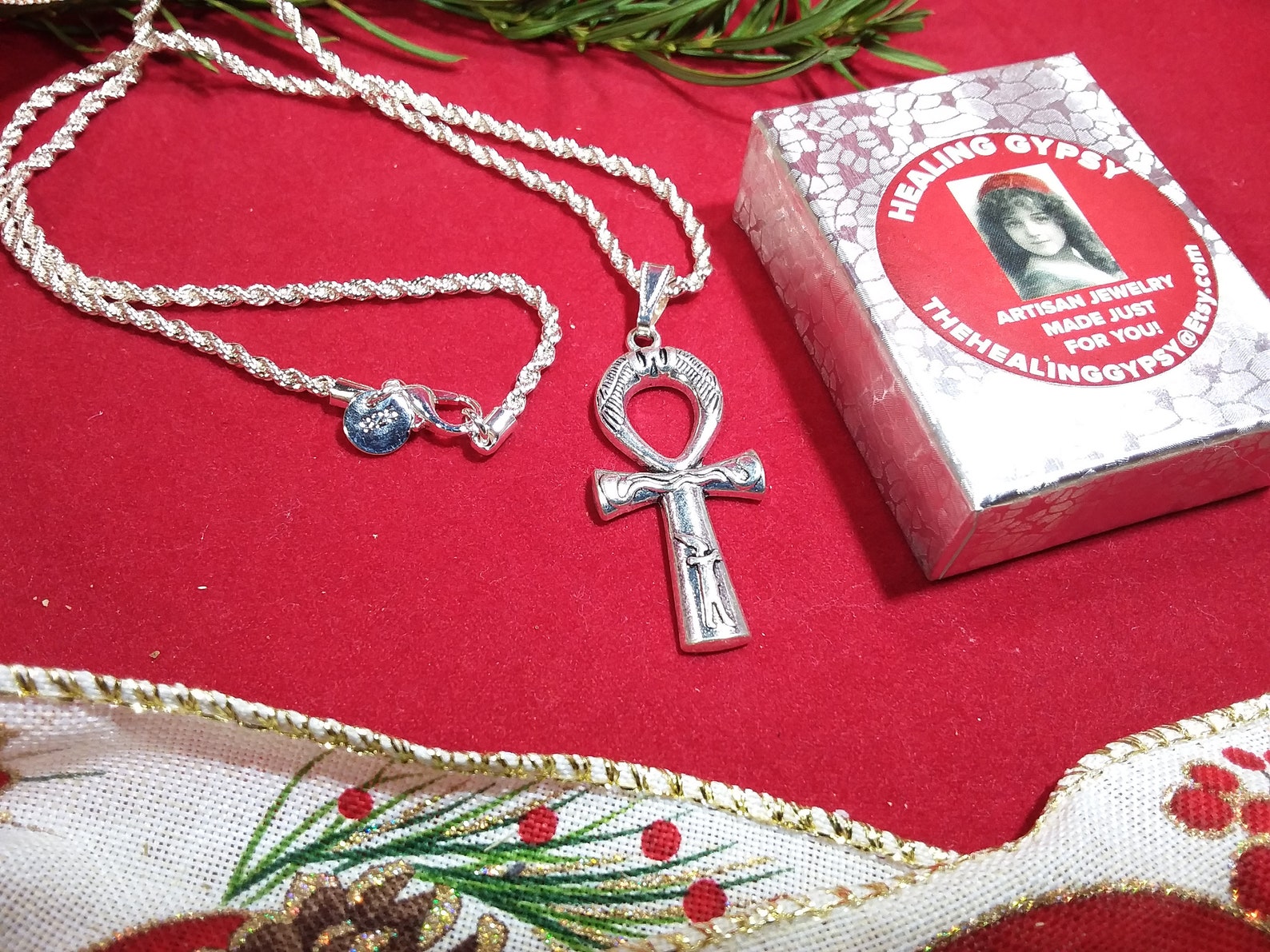 Large Silver Ankh Pendant Necklace Silver Ankh Necklace for | Etsy