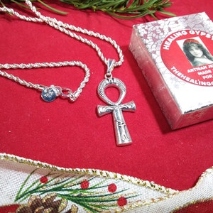 Large Silver Ankh Pendant Necklace Silver Ankh Necklace Egyptian ...