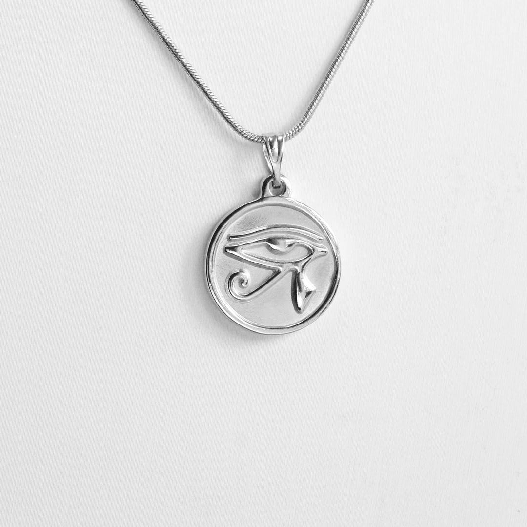 Silver Eye of Horus Coin Charm Necklace by the Healing Gypsy * Unisex ...