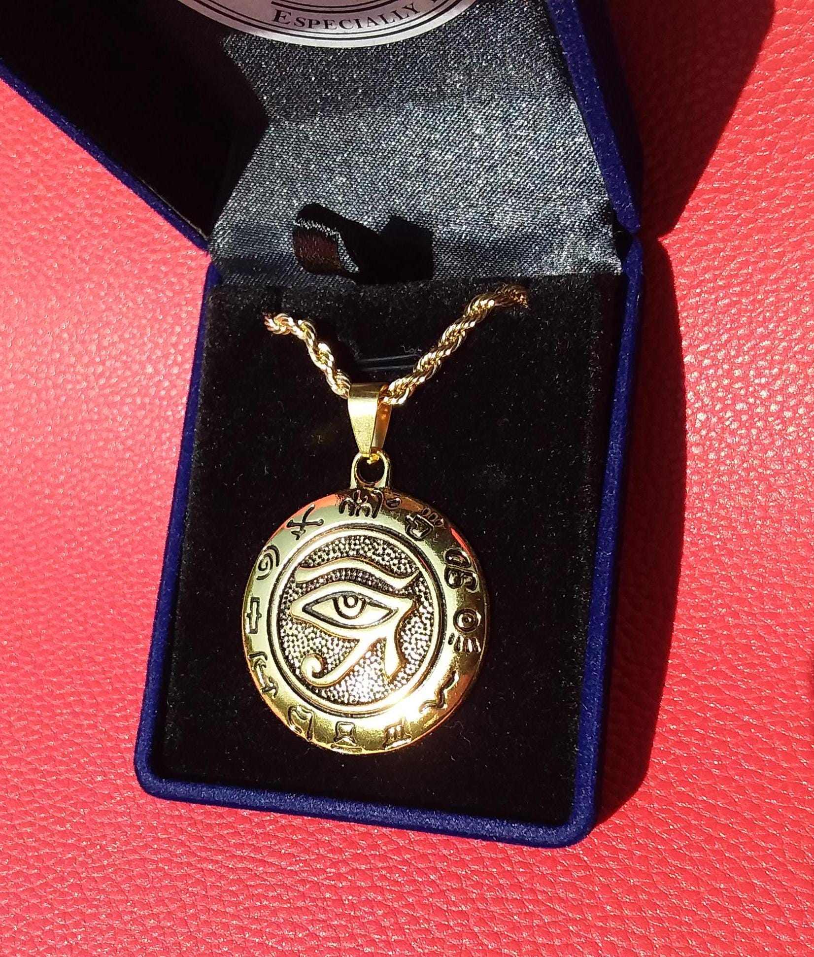 Large EYE of HORUS Medallion on a 2 Mm Gold Rope Chain by the Healing ...