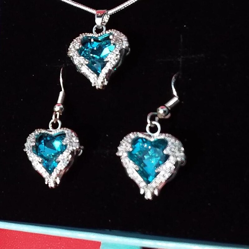 Blue Heart Necklace - Etsy